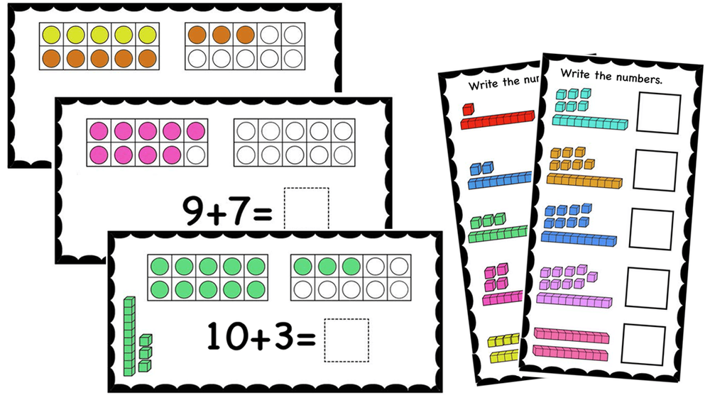 Decomposing numbers 11-20 using 10 Frames and Base 10 blocks, Addition ...