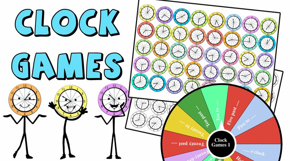 Clock Games Learning Time-print and Digital | Math Curious