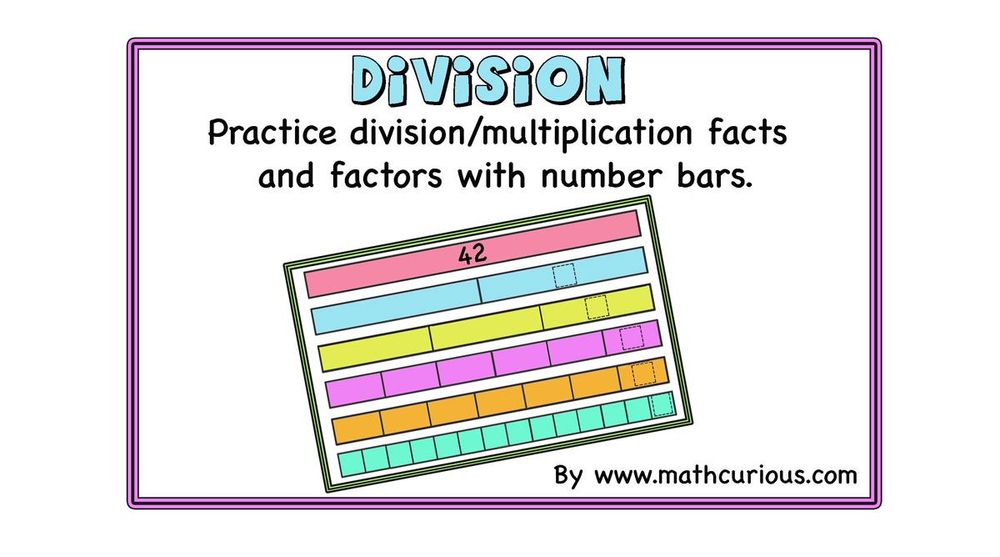 Practicing Division facts with Number Bars/tape diagrams | Math Curious