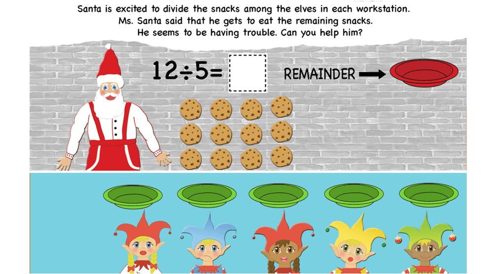 Winter Holidays – Digital Division Activity cards | Math Curious